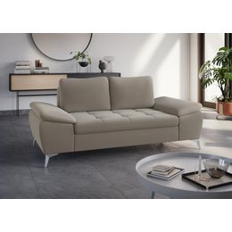 Sit & More 2-Sitzer SIT & MORE, B:191cm T:90cm, beige, Sofas, "Latigo", mit hochwertigen Metallf&uuml;&szlig;en