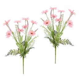 Kunstblume I.GE.A., B:18cm H:50cm L:10cm, rosa, Polyester, Kunstpflanzen, "Margeriten-Mix-Strau&szlig;", 2er Set Blumenstrau&szlig; G&auml;nsebl&uuml;mchen Bouquet
