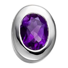 Jobo Damen Kettenanh&auml;nger "Anh&auml;nger oval", Silber 925 (Sterlingsilber), silber, Silber 925 (Sterlingsilber), Schmuckanh&auml;nger, 925 Silber mit Amethyst
