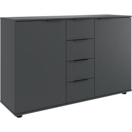 Kombikommode wimex, B:130cm H:83cm T:41cm, grau, Spanplatte, Schlafzimmer, Sideboards, "Tilburg, Sideboard 130x41x83cm, Made in Germany", schwarze