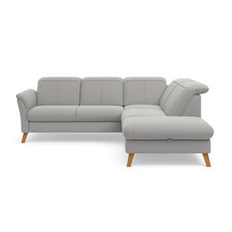Sit & More Ecksofa SIT & MORE, B:250cm H:91cm T:220cm, silber, 90% Polyester 10%Polyamid, Wohnzimmer, Sofas, "Romero L-Form", wahlweise mit oder ohne