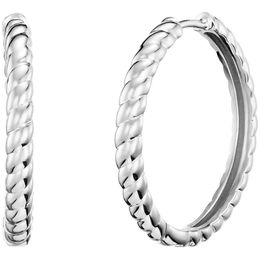 JULIE JULSEN Damen Paar Creolen "925/- Sterling Silber rhodiniert 25mm", one-size, Silber 925 (Sterlingsilber), silber, Silber 925 (Sterlingsilber),