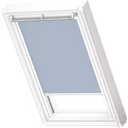 Velux Verdunklungsrollo "DKL 4576SWL, Farbe himmelblau", F06, stufenlos positionierbar, blau, Rollos, wei&szlig;e F&uuml;hrungsschienen & Griffleiste