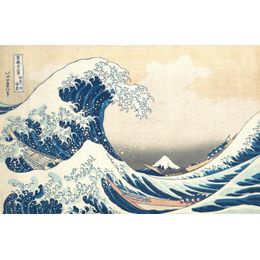papermoon Fototapete "HOKUSAI WELLEN MEER SEE OZEAN TAPETE XXL", B/L: 1,5m x 1,11m, Bahnen: 7 Stk., bunt, Schlafzimmer, Tapeten