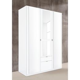 Kleiderschrank Priess, B:140cm H:193cm T:54cm, wei&szlig;, Holzwerkstoff, Schlafzimmer, Schr&auml;nke, mit gerundeten Elementen auf den Au&szlig;ent&uuml;ren
