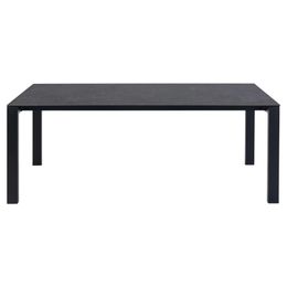 Esstisch ACTONA GROUP, B:200cm H:75cm T:90cm, schwarz, Tische, "Brentford", Glaskeramik und auf einem stabilen Metallsockel, Schwarz, B: 200 cm