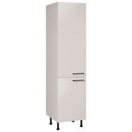 Wiho-K&uuml;chen Seitenschrank WIHO K&Uuml;CHEN, B:60cm H:210cm T:58cm, beige, K&uuml;che, Schr&auml;nke, "Nisos", 60 cm breit, h&ouml;henverstellbare F&uuml;&szlig;e