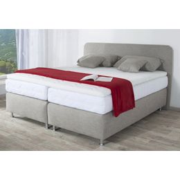 Boxspringbett, B:100cm L:212cm, beige, Westfalia Schlafkomfort, Bezug Kaltschaum-Topper: mit Klimafaser versteppt, 100% Polyester;Bezug untere Box