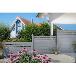 Bm Massivholz Holzzaun, H/L: 135cm x 180m, grau, Garten, Zaunelemente, Fichte grau lasiert, LxH: 180x135 cm