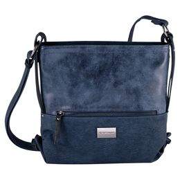 Tom Tailor Damen Umh&auml;ngetasche "ELIN FLASH", blau, Lederimitat, Taschen, mit B&auml;nderapplikation