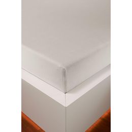 Spannbettlaken Hefel, beige, Jersey, Obermaterial: 48% Baumwolle, 48% Lyocell, 4% Elasthan, Bettlaken, "Hefel Spannleintuch", passend zur Hefel