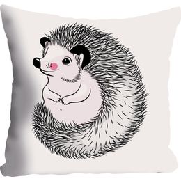 Dekokissen queence, B:40cm L:40cm, bunt, Polyester, Dekokissen_Sitzkissen_Kissenh&uuml;llen, "&raquo;Igel&laquo;", Kissenh&uuml;lle ohne F&uuml;llung, 1 St&uuml;ck