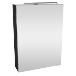 Spiegelschrank Fackelmann, B:50cm H:68cm T:15,3cm, schwarz, Glas, Badezimmer, Schr&auml;nke, "SBC", Aufsatzleuchte, Schalter und Steckdose, Breite 50cm,