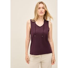 Cecil Damen Tr&auml;gertop, rot, Gr. XXL, unifarben, Web, 50% Baumwolle, 50% Modal, Tops, im soften Baumwoll-Mix