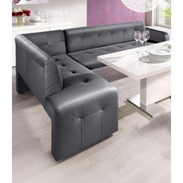 Essbank, B:197cm H:82cm T:265cm, grau, exxpo - SOFA FASHION, Luxus-Microfaser (100% Polyester), K&uuml;che, Sitzb&auml;nke, "Barista, bequem und elegant, hohe