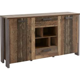 Sideboard FORTE, B:156,4cm H:86,3cm, grau, Wohnzimmer, Sideboards, "Clif", Breite 156 cm