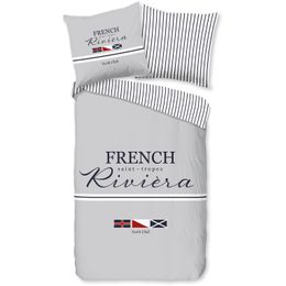 Wendebettw&auml;sche, grau, PURE LUXURY COLLECTION, Microfaser, Obermaterial: 100% Polyester, Bettw&auml;sche, "French", Mikrofaser, Pflegeleicht,