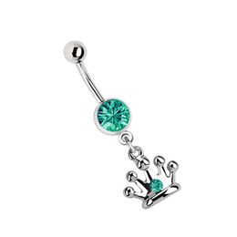 Adelia&acute;s ADELIA ́S Damen Bauchnabelpiercing "Piercing Piercing Bauchnabelpiercing", blau, Chirurgiestahl, Piercings, 316l Stahl Banane - Anh&auml;nger mit t&uuml;rkis