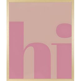 Bild mit Rahmen queence, B:40cm H:50cm T:2,5cmfarbe rahmen: braun, Holz, Papier, Plexiglas, Wohnzimmer, Bilder, "Wanddeko "Hi" Schriftzug",
