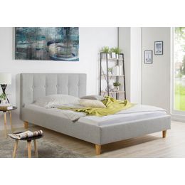Polsterbett Maintal, B:145cm H:99cm L:216cm, grau, Betten, "Leesburg", Bettseiten zerlegt, ohne Bettkasten