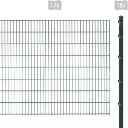 Arvotec Doppelstabmattenzaun "ESSENTIAL 163 zum Einbetonieren", H/L: 163cm x 34m, Pfosten: 18 Stk., grau, Zaunelemente, Zaunh&ouml;he 163 cm, Zaunl&auml;nge 2
