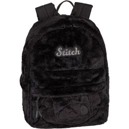 Freizeitrucksack COOLPACK "Big, Stitch, Fluffy", Kinder, Gr. B/H/T: 34cm x 40cm x 17cm, stitch schwarz, Pl&uuml;sch, Polyester, Rucks&auml;cke Freizeitrucksack