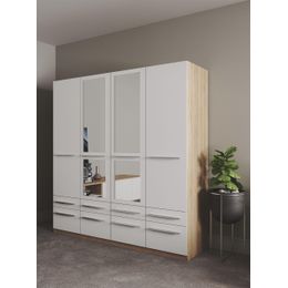 Kleiderschrank Priess, B:185cm H:193cm T:54cm, wei&szlig;, Holzwerkstoff, Schlafzimmer, Schr&auml;nke, "Schrank Garderobe W&auml;scheschrank Barcelona in 5 Breiten",