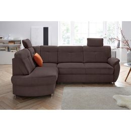 Sit & More Ecksofa SIT & MORE, B:246cm H:91cm T:176cm, braun, Kunstleder SOFTLUX;Luxus-Microfaser ALTARA NUBUCK (100% Polyester);Luxus-Microfaser (90%