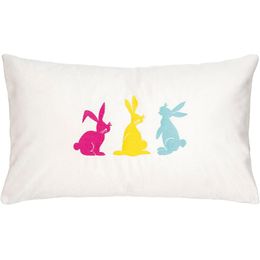 Dekokissen Pad, B:30cm L:50cmmulti, Polyester, Dekokissen_Sitzkissen_Kissenh&uuml;llen, "BUNNIES", Embroidery
