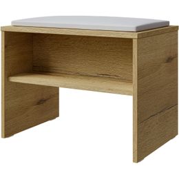 Badkommode SAPHIR, B:60cm H:48cm T:40cm, braun, Spanplatte, Sideboards, "Badezimmer Sitzbank inkl. Sitzkissen aus Kunstleder in wei&szlig; und Ablage",