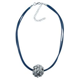 Damen Kette mit Anh&auml;nger "Crystal", blau, Basic, Collezione Alessandro, Metall, Halsketten, mit Glassteinen