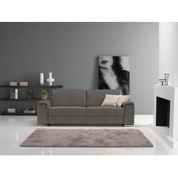 Schlafsofa Egoitaliano, B:234cm H:85cm T:102cm, grau, Luxus-Micofaser Lederoptik (100% Polyester) ist ein neues technisches Gewebe mit einem
