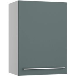 H&auml;ngeschrank KOCHSTATION, B:50cm H:70,4cm T:34,9cm, gr&uuml;n, Holzwerkstoff, K&uuml;che, Schr&auml;nke, "KS-Bern2", Breite 50 cm, 1 T&uuml;r, 2 Einlegeb&ouml;den