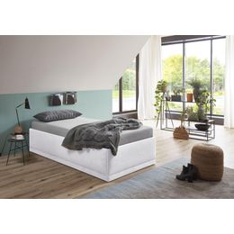 Polsterbett, B:106cm H:34cm L:206cm, wei&szlig;, Westfalia Schlafkomfort, Bezug Bett: Veloursstoff 100% Polyester oder Microfaser (100%