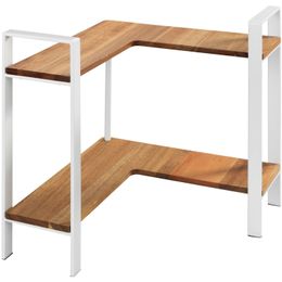 Wenko K&uuml;chenregal "Modell Louisa, 2 Etagen", B/H/T: 30cm x 33cm x 30cm, bunt, Regale, stehendes K&uuml;chen-Eckregal mit Akazienholzablagen f&uuml;r die