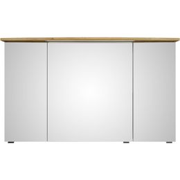 Badezimmerspiegelschrank SAPHIR, B:122cm H:71,9cm T:26,5cm, braun, Schr&auml;nke, "Serie 4010 Badezimmer-Spiegelschrank inkl. LED-Beleuchtung im Kranz",