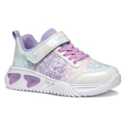 Geox Damen Sneaker "J ASSISTER GIRL Blinkschuh", Gr. 31, lila, Synthetik, Textil, gemustert, Schuhe, Halbschuh, Klettschuh mit Textilfutter