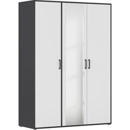 Dreht&uuml;renschrank Rauch, B:140cm H:194cm T:53cm, grau, Holzwerkstoff, Schr&auml;nke, "Kleiderschrank Schrank Garderobe W&auml;scheschrank VOYAGER", mit modernen