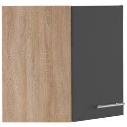 Eckh&auml;ngeschrank Optifit, B:60cm H:58cm T:35cm, grau, K&uuml;che, Schr&auml;nke, "Kalmar"