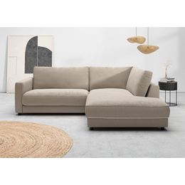 Ecksofa Home Affaire, B:252cm H:85cm T:224cmtaupe, 85% Polyester, 15% Viskose, Wohnzimmer, Sofas, "Ecksofa Jiro, L-Form, gro&szlig;e Sitztiefe, Breite 252
