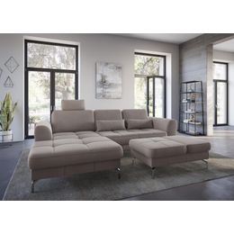 Sit & More Ecksofa SIT & MORE, B:284cm H:87cm T:175cm, beige, Wohnzimmer, Sofas, "Bendigo L-Form", inklusive Sitztiefenverstellung, Bodenfreiheit 15 cm, 2