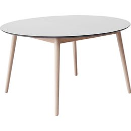 Esstisch, B:135cm H:73,5cm T:135cm, wei&szlig;, HAMMEL FURNITURE, Tischplatte: Wei&szlig; laminat (MDF-Kante natur), Gestell: Gestell: Wei&szlig; pigmentierte Eiche