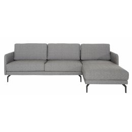 Ecksofa, B:274cm H:85cm T:178cm, grau, CREATION BY ROLF BENZ, Chenille COCO (72% Polyester 15% Baumwolle 13% Polyacryl);Leder OSKAR, Wohnzimmer,