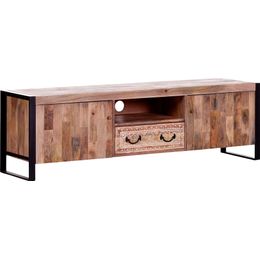Lowboard GUTMANN FACTORY, B:165cm H:50cm T:42cm, beige, Massivholz, Wohnzimmer, Sideboards, "Clint", Kommode, Breite 165 cm