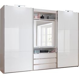 Schwebet&uuml;renschrank wimex, B:300cm H:216cm T:65cm, wei&szlig;, Schr&auml;nke, "Magic by fresh to go", mit drehbarer Spiegelt&uuml;r