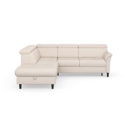 Sit & More Ecksofa SIT & MORE, B:252cm T:216cm, beige, 100% Polyester, Wohnzimmer, Sofas, "Marano L-Form", inklusive Kopfteilverstellung, wahlweise mit