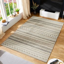 Teppich LUXOR living, B:60cm H:7mm L:110cm, beige, Obermaterial: 60% Baumwolle, 30% Polyester, 10% Viskose, Wohnzimmer, Teppiche, "Crosby", Rauten