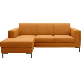 Ecksofa, B:214cm H:82cm T:146cm, gelb, LOOKS by Wolfgang Joop, 100% Polyester, Wohnzimmer, Sofas, "LOOKS VII L-Form", klare Linien, edles Design