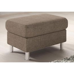Hocker Trendmanufaktur, B:67cm H:46cm T:53cm, braun, 100% Polyester, Wohnzimmer, Hocker, "Rondo II zeitlos und bequem", wahlweise mit komfortablem