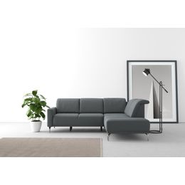 Sit & More Ecksofa SIT & MORE, B:249cm H:84cm T:205cm, grau, Wohnzimmer, Sofas, "Bailando L-Form", wahlweise mit Kopfteilverstellung und Vorziehsitz, motorisch